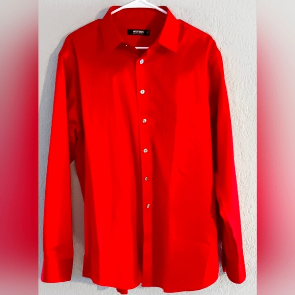 Murano | Shirts | Murano Mens Large Red Dress Long Sleeve Shirt 6535 ...